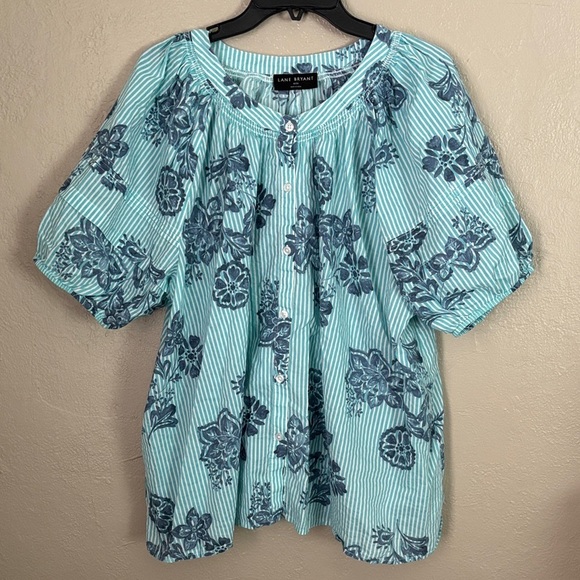 Lane Bryant | Tops | Lane Bryant Swing Pintuck Buttonfront Blouse ...